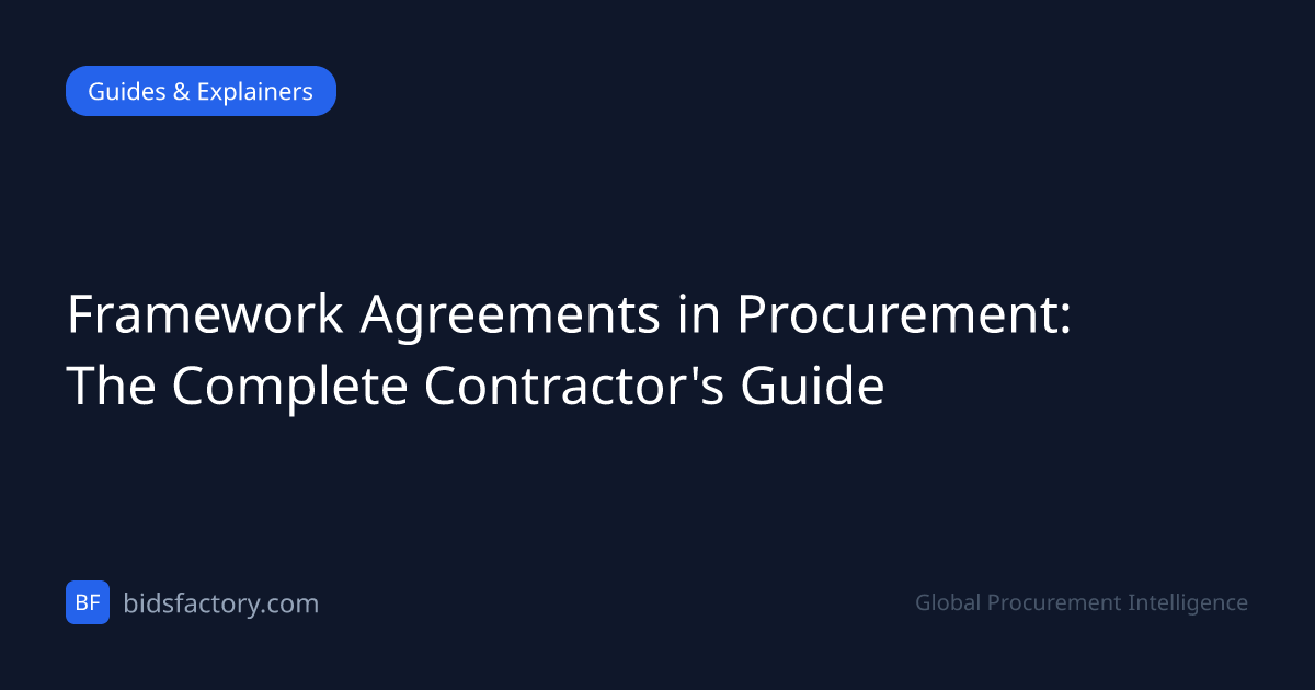 Framework Agreements in Procurement: The Complete… | BidsFactory